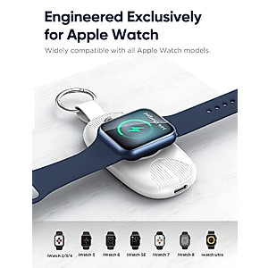 Portable Charger for Apple Watch, 1000mAh Magnetic Keychain Wireless Power Bank Watch Charger for iWatch with 4 LED Indicators, Apple Watch Accessories Compatible for All Apple Watch Series