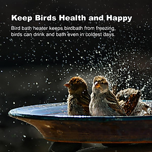 GESAIL Bird Bath Heater for Outdoors in Winter, Birdbaths Deicer with Thermostatically Controlled, Made of Heavy Duty Premium Cast Aluminum, Perfect for Patio Yard and Lawn Cream