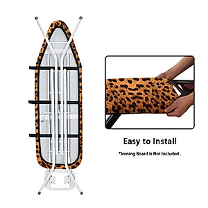 Psesaysky Leopard Ironing Board Cover Standard Size Stain Resistant Ironing Board Cover Ventilate Extra Wide Ironing Cover for Table Modern Design