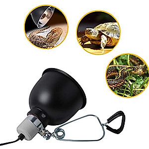 Reptile Heating Lamp, UVA UVB Lighting Lamp with Anti-hot Cage Light Holder for Reptiles, Lizards, Turtle, Snakes, Aquarium(Included 2 Heat Bulbs, 110V, 25W)