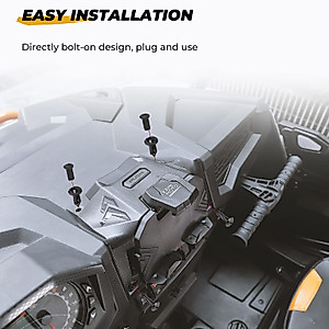 KEMIMOTO Electric Device GPS Mount Storage Box Compatible with 2019-2023 Polaris RZR XP Turbo RZR XP 1000 Accessories RZR Tablet Mount RZR Phone Mount Extra Space Adjustable Navigation Tablet Holder