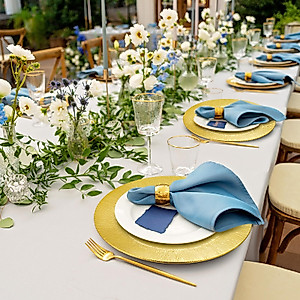 Yinder Set of 24 Round 13" Gold Charger Plates Plastic Reef Plate Chargers Decorative Plates for Table Elegant Gold Decor Plates for Wedding Event Banquet Holiday Birthday Party Place Setting