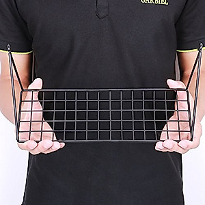 Kaforise Hanging Straight Shelf for Wire Wall Grid Panel, Small Wire Wall Organizer and Display Shelf, Size 11.8" X 4.3" ,Black Painted