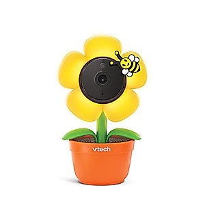 VTech RM9751 Yellow Daisy Smart Wi-Fi Baby Camera, iOS & Android Enabled, 1080p Full HD, Privacy Mode Cover, Night Light, Soothing Sounds & Lullabies, Two-way Intercom,Temperature Sensor, Night Vision