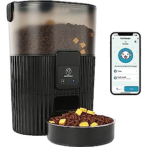 PAPIFEED Automatic Cat Food Dispenser with APP: WiFi Automatic Cat Feeders with Alexa for Pet Dry Food,Timed Auto Feeder 1-10 Meals Per Day with Anti-bite Power Cord,Stainless Steel Bowl for Cat, Dog