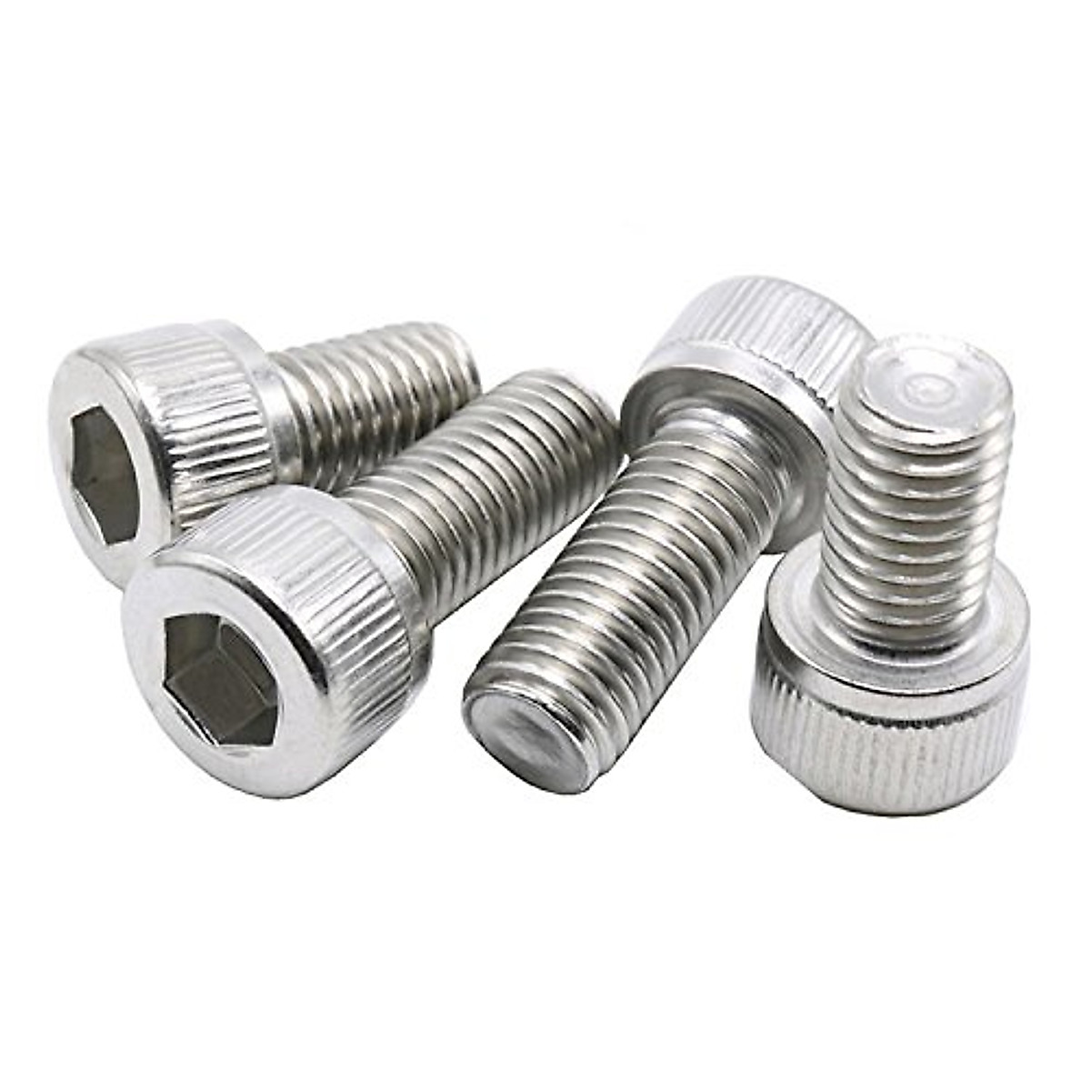 M8 x 10mm Hex Socket Head Cap Screws,Pack 10-Piece,Stainless Steel,Full Thread,Metric,Knuled Head