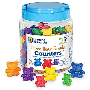 Learning Resources Three Bear Family Counters - 96 Pieces. Ages 3+ Preschool Learning Toys, Counting Toys for Toddler, Social Emotional Learning Toys, Therapy Tool,Back to School Gifts