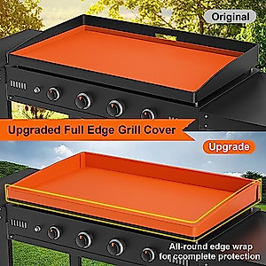28 Inch Griddle Cover Silicone Protective Mat for Blackstone, Upgrade All-Round Edge Silicone Grill Mat Griddle Protector Blackstone Accessories Protect from Dust & Rust