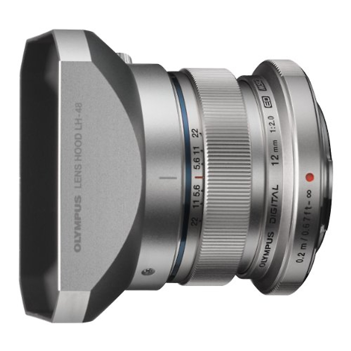 OM System Olympus LH-48 Silver Lens Hood for M.ZUIKO Digital ED 12mm F2.0 Lens