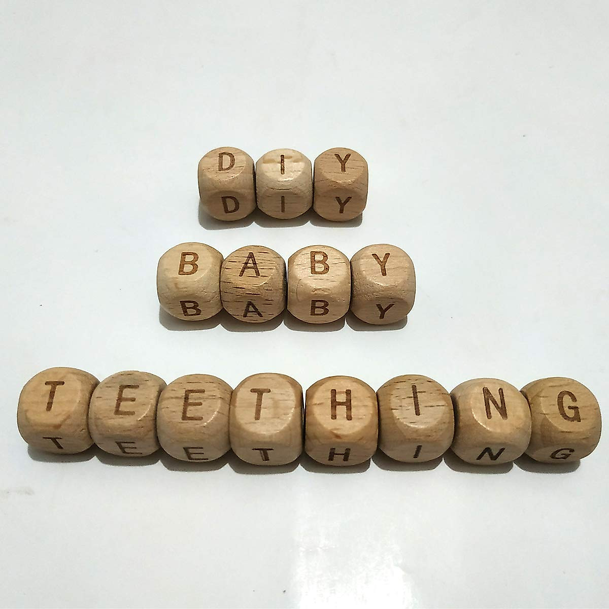 Beech Alphabet Letter Beads 100pc 12mm Square Shape Beech Wood Letter Beads Necklace Accessory DIY Jewelry Beads
