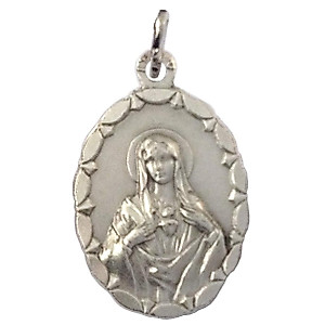 THE SACRED HEART OF MARY (IMMACULATE HEART OF MARY) - THE PATRON SAINTS MEDALS - 100% MADE IN ITALY (OVAL SHAPE)