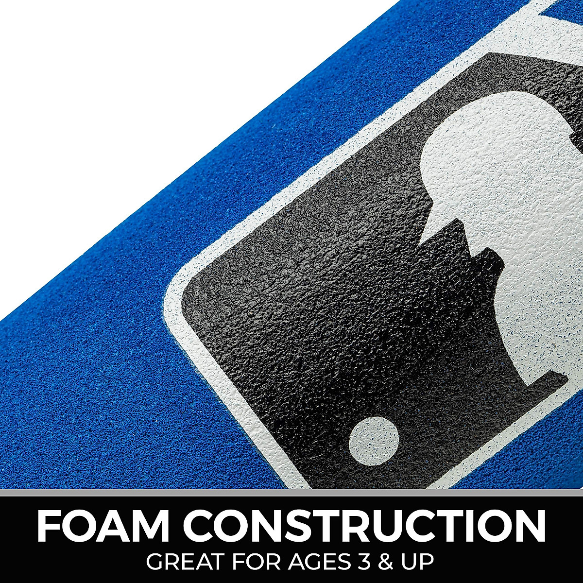 Franklin Sports MLB Kids Foam Baseball Bat + Ball Set - Jumbo Oversize Tball + Baseball Bat + Foam Ball for Kids + Toddlers - Blue - 24"