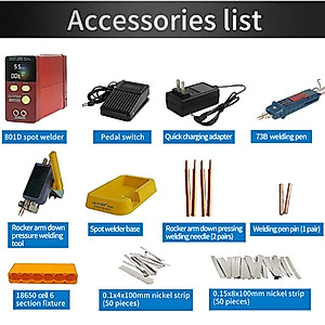 ZWJABYY Industrial Energy Storage Battery Welding Machine,801D Battery Spot Welder,12Kw Pulse Spot Welder,Mini Portable Precision Battery Welding Equipment 110V-220V