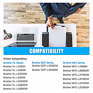 TonerPlusUSA Compatible TN630 TN660 Toner Cartridge Replacement for Brother TN-630 TN-660 High Yield for use in Brother DCP-L2540DW L2560DW HL-L2300D L2360DW L2380DW MFC-L2680W L2685DW [Black, 3 Pack]