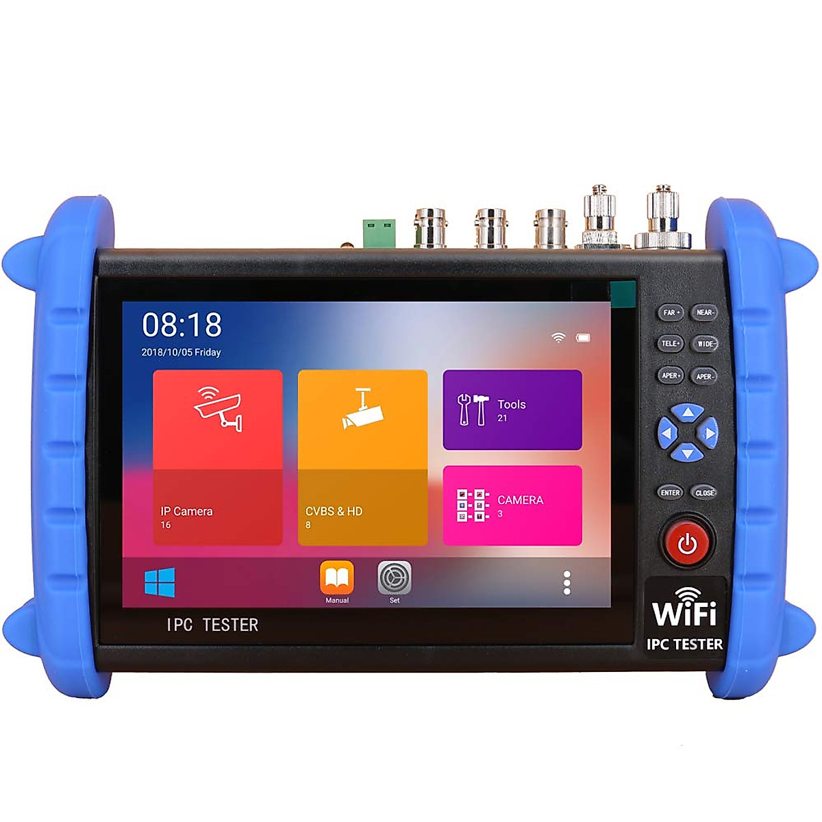 CCTV Tester Pro with 7 Inch Touch Screen-Support IP+Analog+TVI+CVI+AHD+SDI Camera Tester/HDMI-with Cable TDR/IP Discovery/OPM/VFL