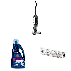 BISSELL 2554A CrossWave Cordless Max All in One Wet-Dry Vacuum Cleaner with 2787 Mulit-Surface Brush Roll and 1789G MultiSurface Floor Cleaning Formula (80 oz)