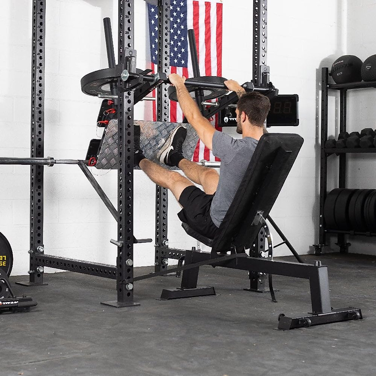 Titan Fitness Power Rack Stealth Leg Press, Compatible with All Titan Series Racks, Rated 500 LB