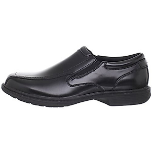 Nunn Bush Men's Bleeker Street Slip On Loafer with KORE Slip Resistant Comfort Technology, Black, 12 Wide US
