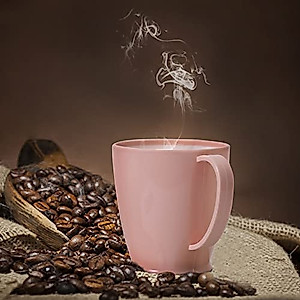 JGIRL coffee cup 6-piece set, plastic coffee cup set, 10 oz non-breakable plastic coffee cup, with handle, BPA-free, 3colors, reusable plastic cup (dishwasher safe)