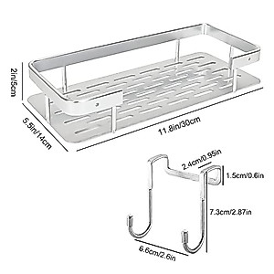DIBALIYI Shower Storage Shelves, Adhesive Shower Caddy, Shower Organizer No Drilling 2-Pack, Stainless Steel Bathroom Shelf, Shower Rack for Inside Shower Wall (Silver)