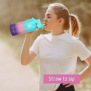 SYACOT 32 oz 40 oz 64 oz Stainless Steel Water Bottle, Insulated Double Wall Vacuum Leak Proof Water Flask, Metal Thermo Canteen Mug —Wide Mouth with 2 Straw Lids (32 oz, Mint/Pink/Purple)