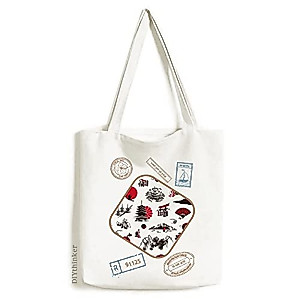 Japan Sakura Pine Mount Art Deco Fashion Stamp Shopping Ecofriendly Storage Canvas Tote Bag