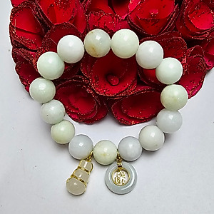 Heavens Tvcz Jade Thai Bracelet for Women Charms Natural Gemstone Beads with Pendant Gems Coin Lucky Calabash Prosperity