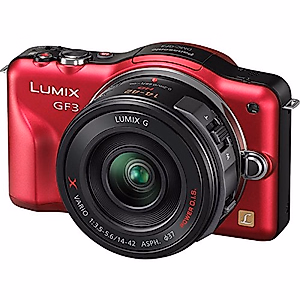 Panasonic Lumix DMC-GF3X 12.1 MP Micro Four Thirds Compact System Camera with 3-Inch Touch-Screen LCD and LUMIX G X Vario PZ 14-42mm/F3.5-5.6 Lens (Red)