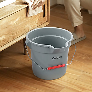 Ramddy 4 Packs 14 Quart Commercial Cleaning Pail, Heavy Duty Round Utility Pail, Gray