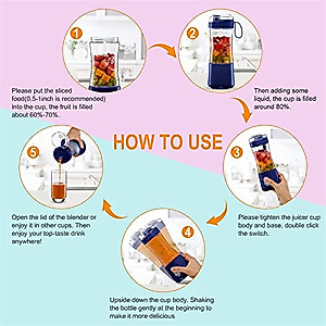 TANACC Portable Juice Blender Mini Portable USB Electric Fruit Juicer Smoothie Maker Orange Juicer Machine Cup for Fruit Food Processor Maker Juice Extractor