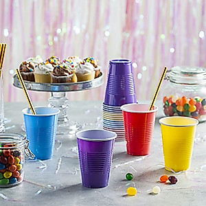 Comfy Package [50 Count] 9 oz. Disposable Party Plastic Cups - Assorted Colors Drinking Cups