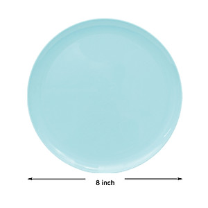 Youngever 8 Inch Plastic Plates, Small Plates, Salad Plates, Dessert Plates, Set of 9 (Coastal Color)
