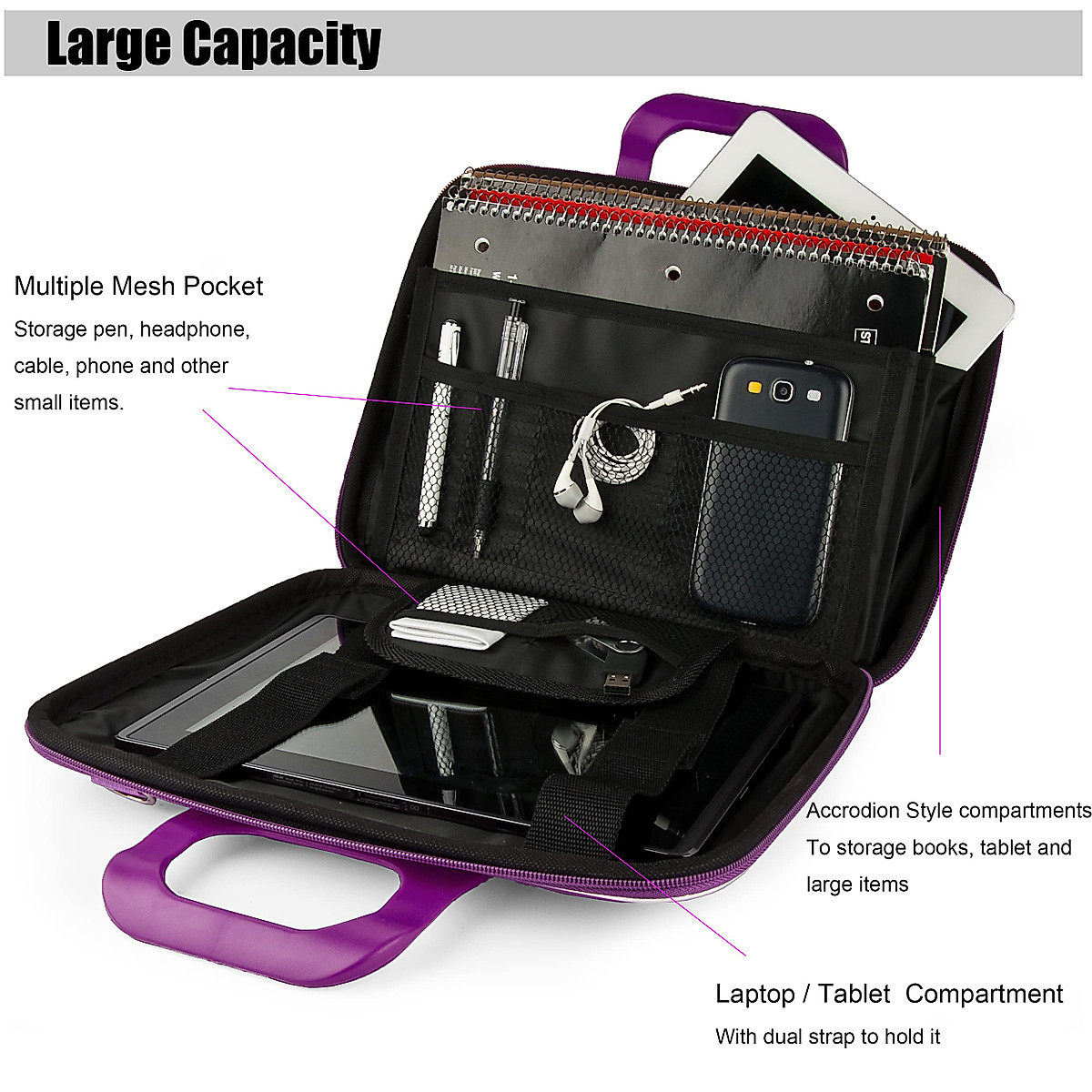 12 to 13.3 In Laptop Bag Compatible with Samsung Galaxy Tab S10 Plus, Galaxy Tab S8 Plus, Galaxy Tab S9 FE Plus, S9 Plus