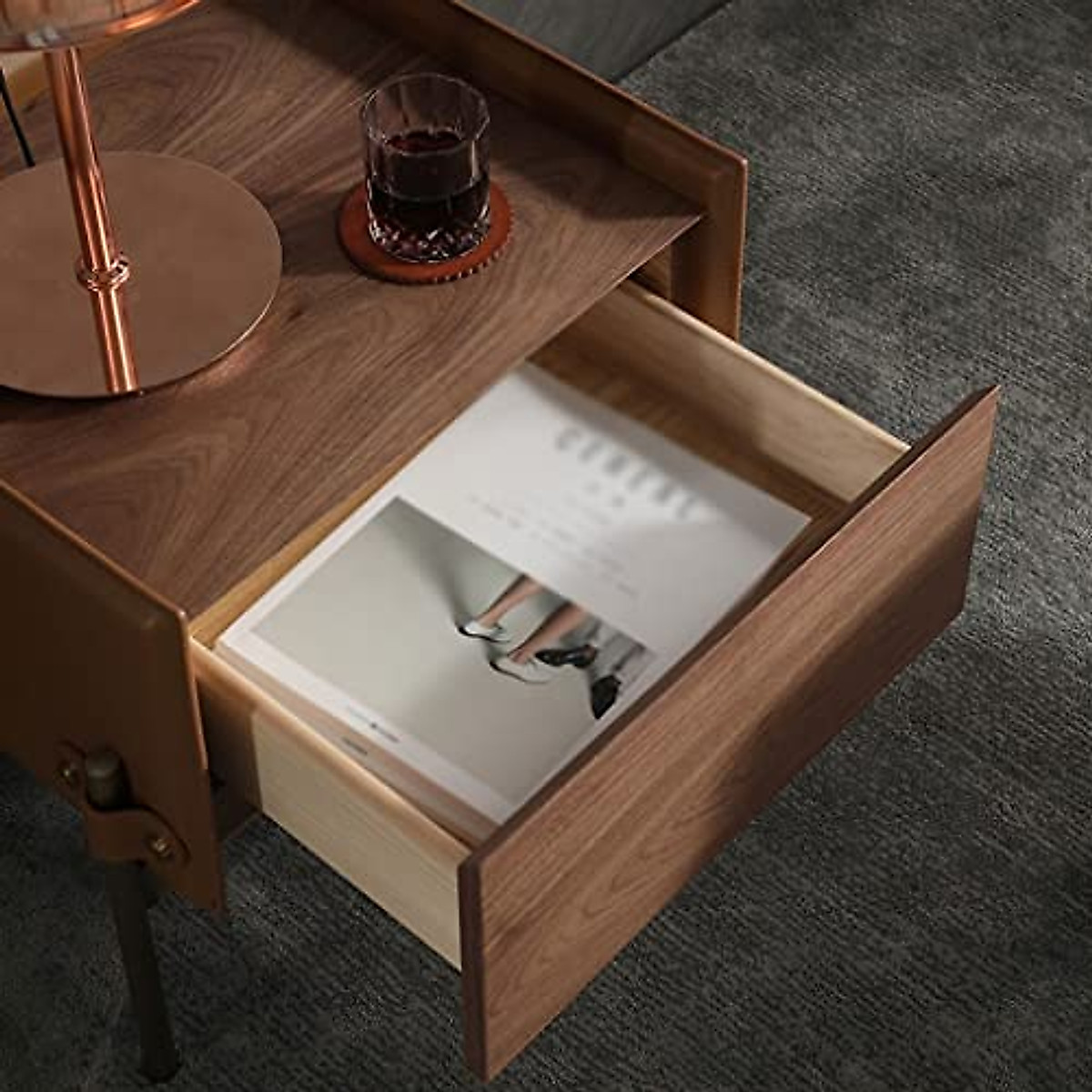 Bedside Table Wood Bedside Cabinet Storage Cabinet Modern Minimalist Storage Cabinet Living Room Bedroom Bedside Single Drawer Rack Small Cabinet Night Stand
