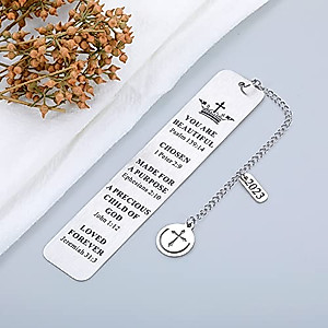 Inspirational Christian Gifts for Women Bible Verse Bookmark for Teen Kid Girl Catholic Daughter Graduation Gift for Her Birthday Gift for Female Friend Sister Book Lover Baptism Religious Church Gift