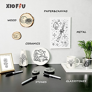 XioFiu Permanent Markers Bulk, 36 Pack Black Permanent Marker Set, Fine Tip, Waterproof Markers, Premium Smear Proof Pens, Waterproof, Quick Drying, Office Supplies for School, Office, Home