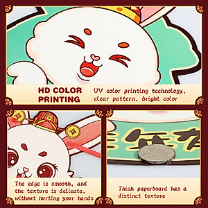 9 Pcs 2023 Chinese New Year Banner Year of The Rabbit Welcome Sign Traditional Chinese Rabbit Year Hanging Ornaments Spring Festival Hanging Banner Decorations 2023 Party Supplies Home Office Porch