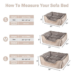 JOEJOY Rectangle Dog Bed for Large Medium Small Dogs Machine Washable Sleeping Sofa Non-Slip Bottom Breathable Soft Puppy Bed Durable Orthopedic Calming Pet Cuddler, Multiple Size, Beige