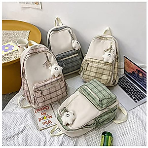 OZAOZ Cute Aesthetic Backpack Kawaii Backpack Sage Green Backpack for Girls Teens Preppy School Supplies Aesthetic Daypack (Green)