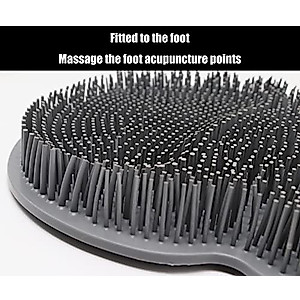 BENLIUDH Shower Foot Scrubber, Shower Foot Scrubber Mat Shower Floor Silicone Foot Shower Gadgets Foot Care Massages for Men & Women - Non-Slip with Suction Cups (Grey)