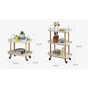 JYDQM Home Three-Layer Removable Dining Trolley Home Kitchen Storage Shelf Multi-Function Utility Metal Cart (Color : D, Size : 1pcs)