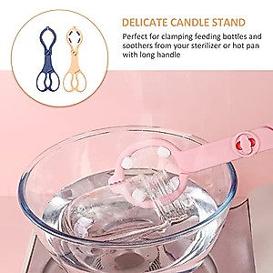 DOITOOL 2pcs Baby Bottle Holder Scissor Anti- Slip Feeder Clamp Baby Milk Bottle Clamp Feeding Bottle Tong Feeder Clip High Temperature Resistant Pacifier Tong