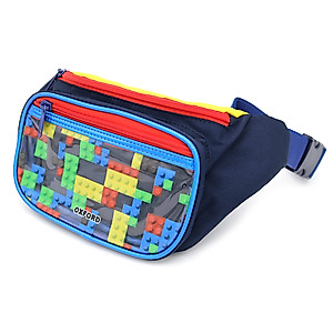 Bricks Patterned Waist Fanny Pack Hipsack Colored Building Blocks Belt Bag Crossbody Sling Phone Pouch for Travel