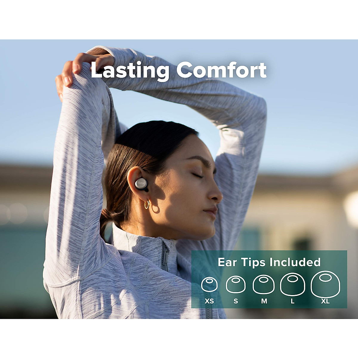 Cleer Audio Ally Plus, True Wireless Hybrid Noise Cancelling Earbuds with 30 Hour Battery, Water Resistant, Music & Calls (Warm Grey)