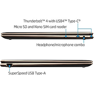 HP Spectre x360 Luxury 14T, 13.5" 3:2 WUXGA Touch, Intel i7-1195G7, 16GB RAM, 512GB SSD+32GB Optane, Intel 5G nanoSim Slot, Fingerprint, Tilt Pen, Black, Win 11 Pro, 64GB TechWarehouse Flashdrive