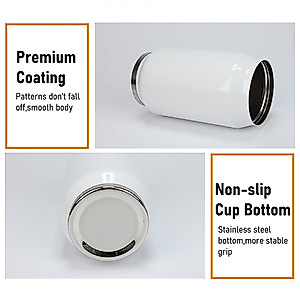 Custom 17oz Insulated Can Personalized Photo Picture Text or Logo Stainless Steel Double-walled Tumblers Great Gifts on Birthdays Father's Day Halloween Thanksgiving Christmas (White, Custom 17)