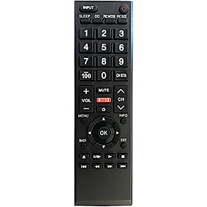 Universal Remote Control for All Toshiba TVs, LCD, LED, Smart, and 4K TVs. No Setup Needed.