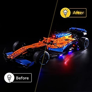 YEABRICKS LED Light Kit for Lego - Technic McLaren Formula 1 Race Car Building Blocks Model, LED Light Set Compatible with 42141(Lego Set NOT Included)