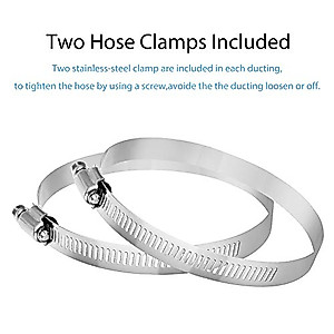 YIJUHOU 4 Inch 5 Feet Dryer Vent Hose, Flexible Aluminum Air Ducting for HVAC Ventilation, Fan Filter and Grow Tent, 2 Clamps Include