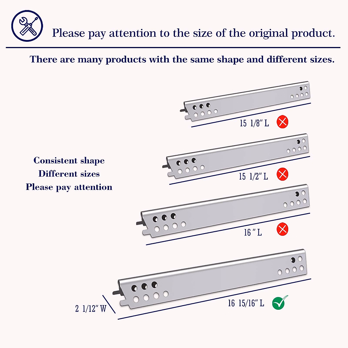 Heat Plate Shield 17" Burner Cover Grill Replacement Parts for Charbroil Performance 4 Burner 463335517, 463347418, 463377319, G470-5200-W1, G321-4C00-W1, G470-0004-W1 Grill Parts, Set of 4 Heat Tent